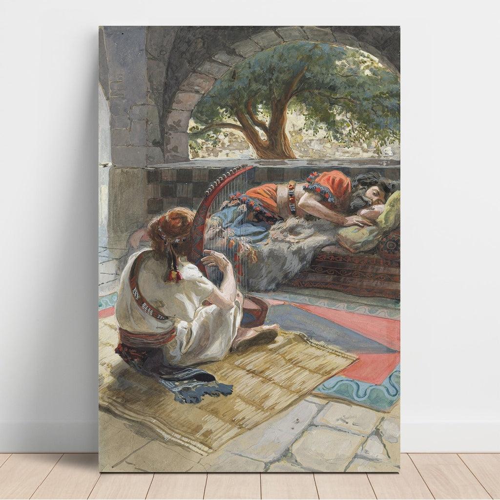 Reproduction tableau | David joue de la harpe devant Saul - James ...